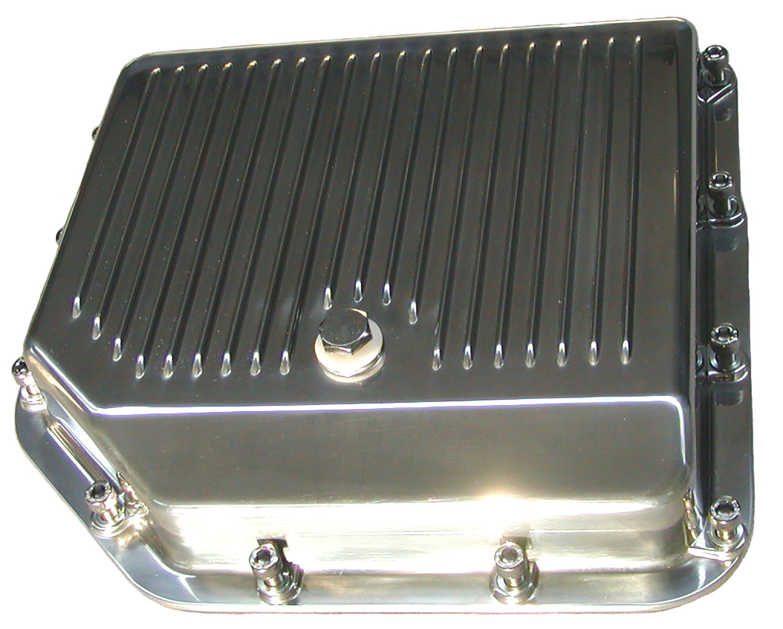 GM TH350 Polished Die Cast Aluminum Pan (Stock Depth). - TCI